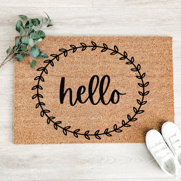 Hello Welcome Mat - Etsy