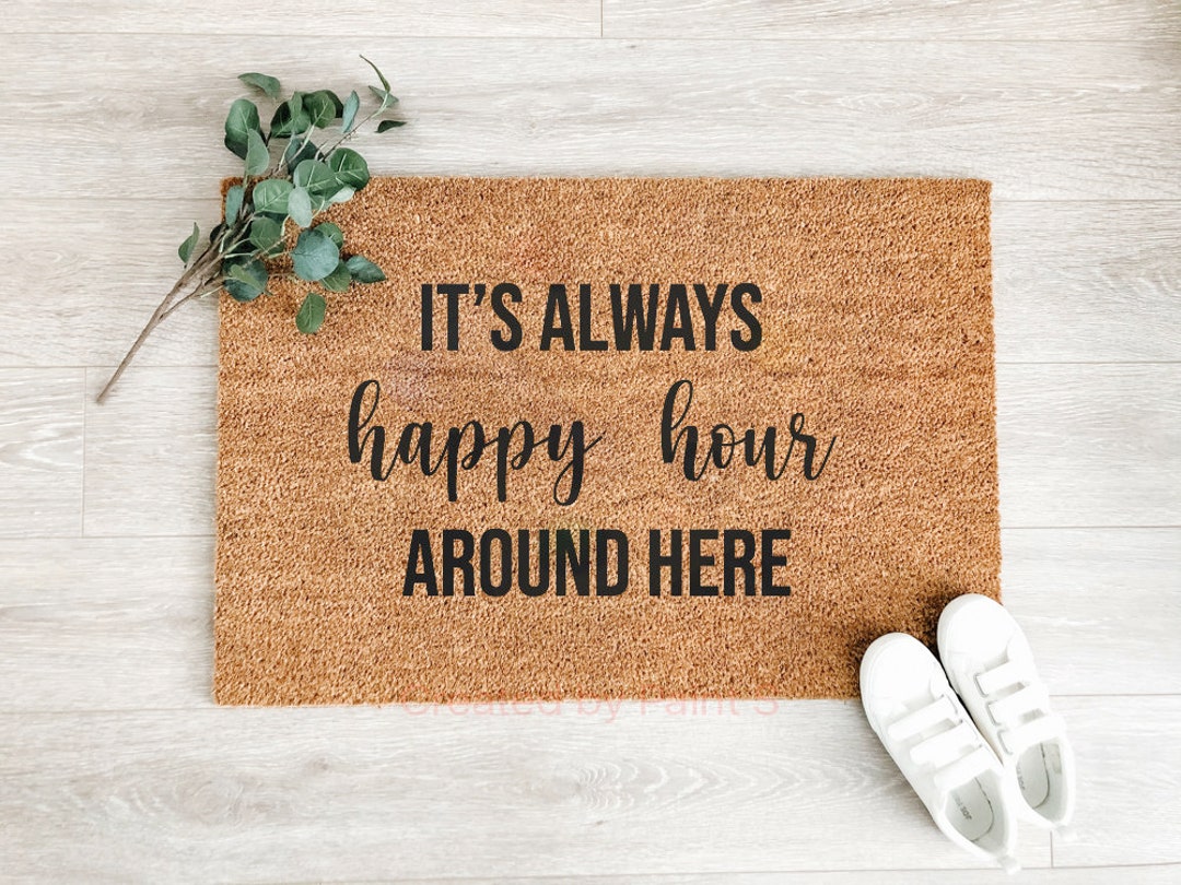 Happy Hour Doormat,doormat Funny, Fall Decor Fall Doormat,welcome Mat ...