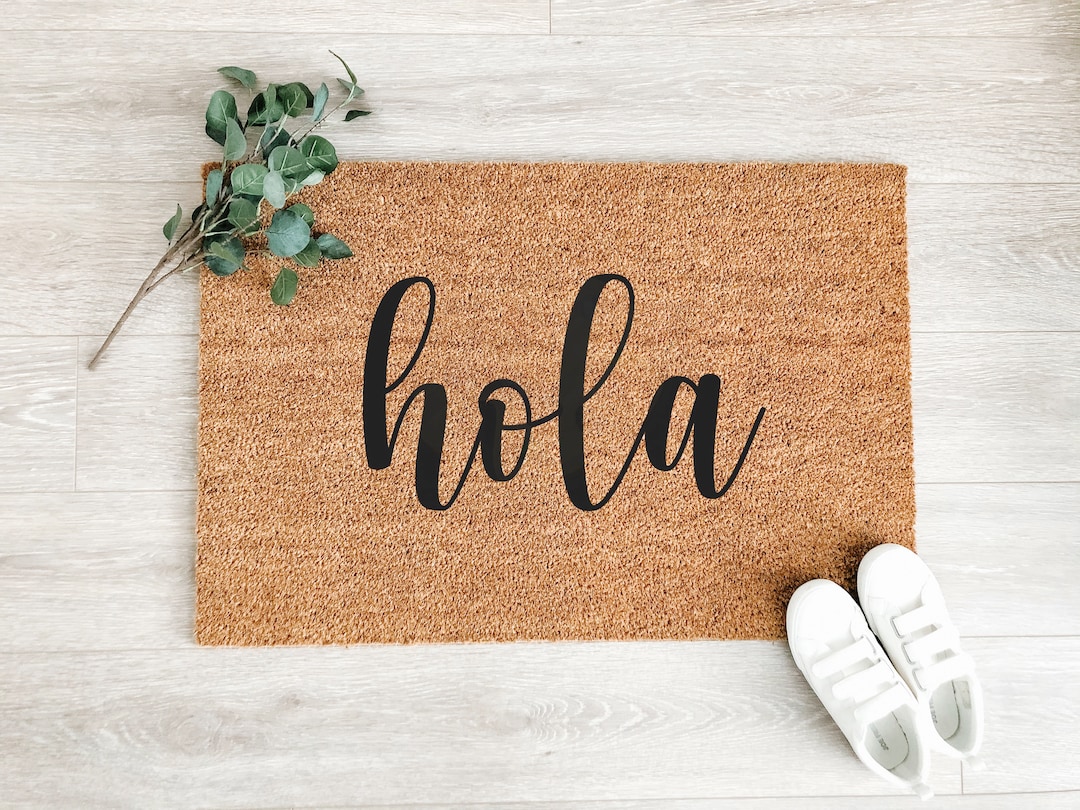 Hola Script Doormat – Welcome Mat – Coir Doormat – Cute Doormat – Front ...