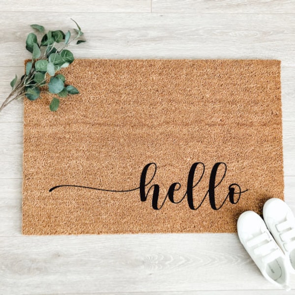 Hello Doormat - Etsy