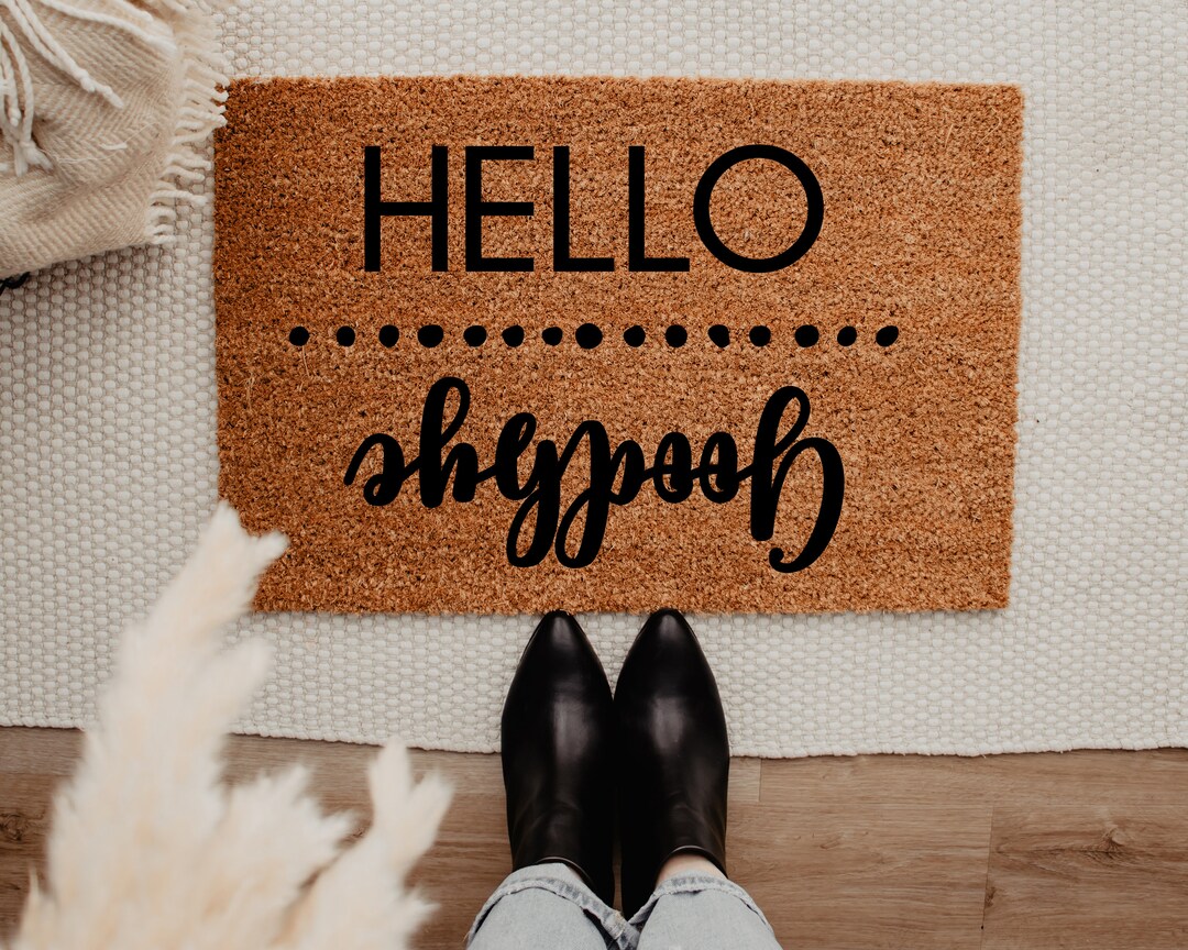 Hello Goodbye Doormat Spring Decor Front Porch Decor Summer Decor ...