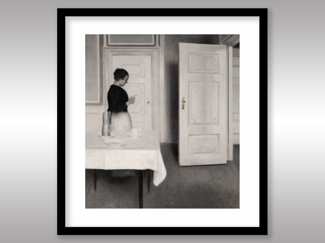 Ida Reading a Letter by Vilhelm Hammershøi 1899 Reproduction - Etsy