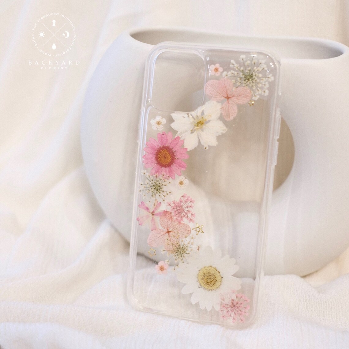 Handmade phone case/ pressed flower phone case/ pressed fruit | Etsy