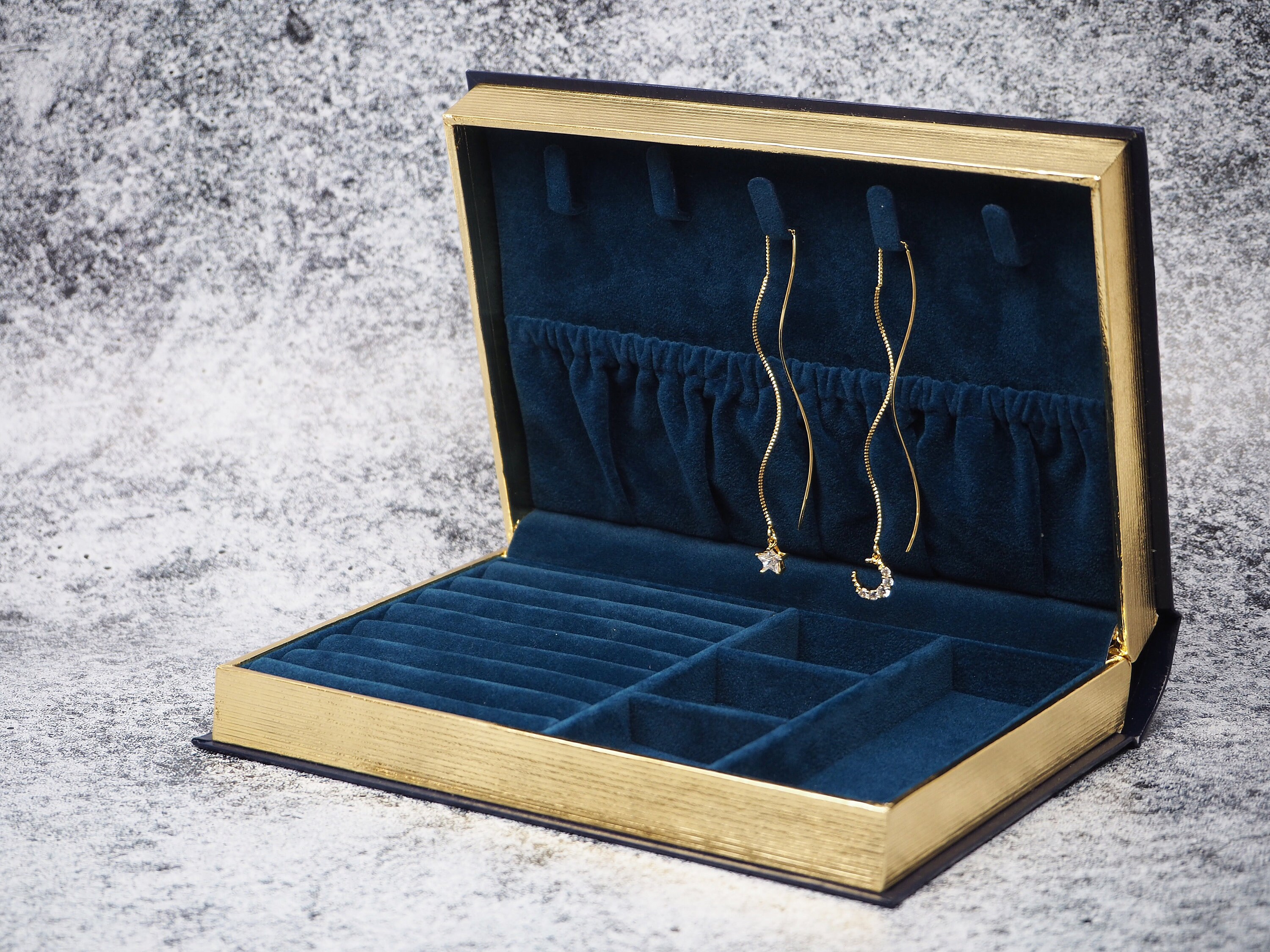 Handmade Earrings/Handmade ear line with Zircon Star and Moon/ | Etsy