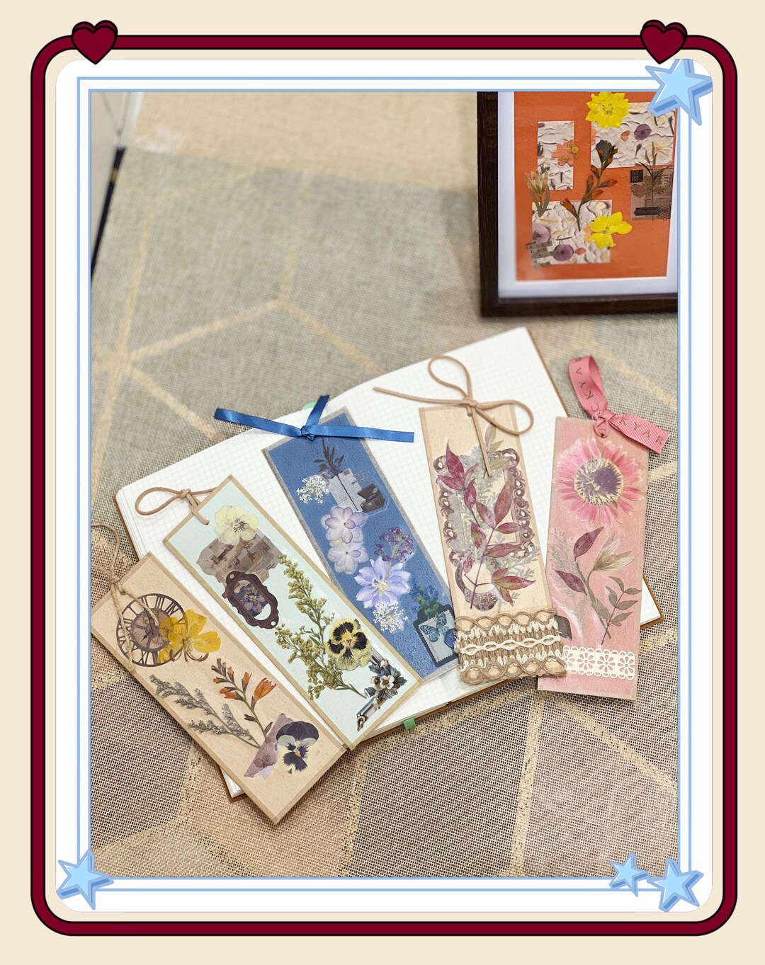 Handmade Floral Bookmarks/ Wildflower Bookmarks/ Pressed Flower ...