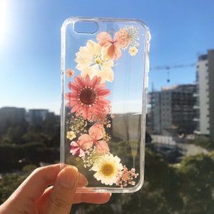 Handmade Phone Case/ Pressed Flower Phone Case/ Pink Flower Phone Case ...