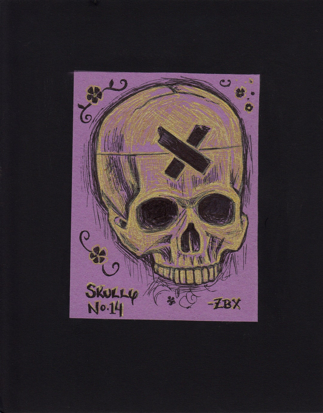 Skully No. 14 Original Sketch Illustration - Etsy