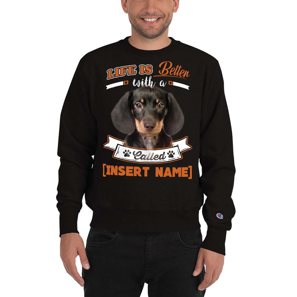 Personalized Dachshund Wiener Dog Long Sleeve Sweater Life is | Etsy