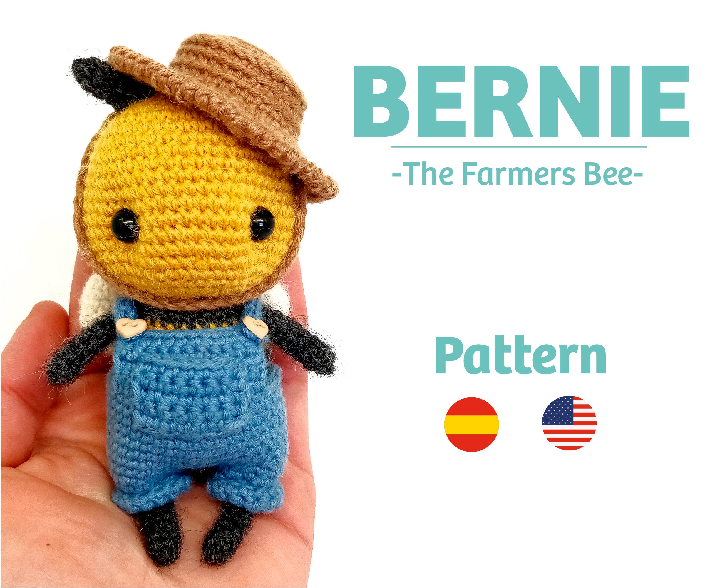 Bee Crochet PATTERN Amigurumi Bee Pattern Pdf Tutorial - Bernie the Bee ...