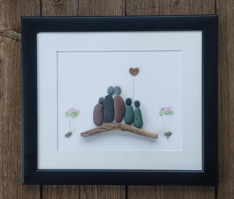 Pebble Art Family4, Pebble Art, Family Unique,family Custom Order Gift ...
