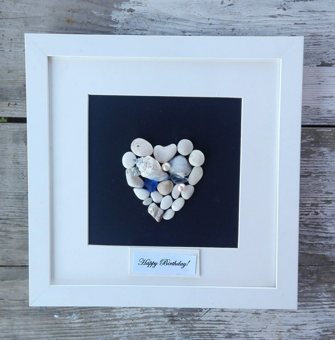 Pebble Art Heart, Heart Hanging , Couple Heart Gift, Wedding Favors ...