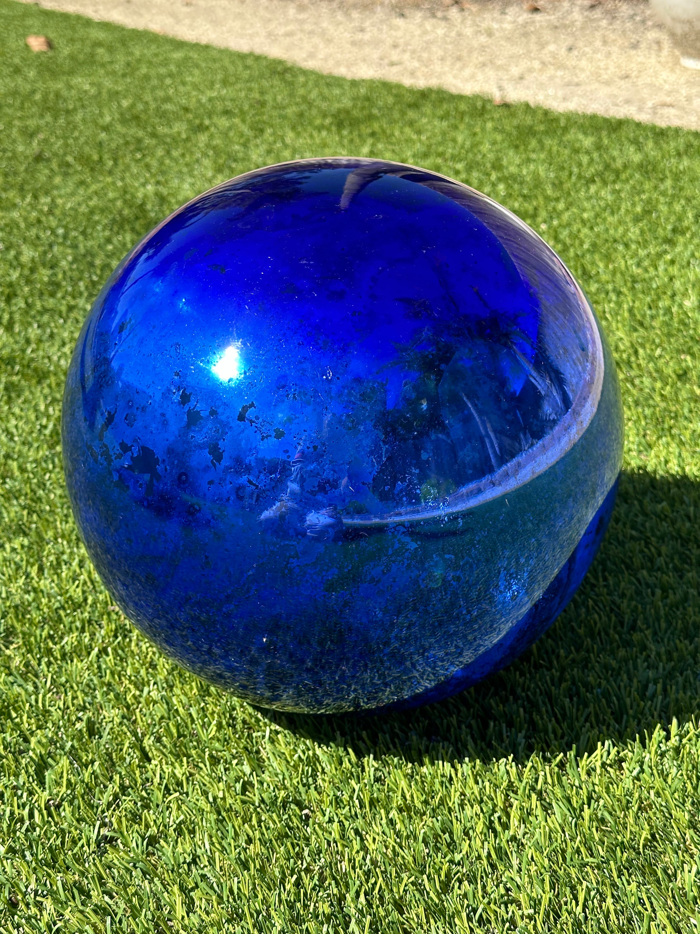 Antique Mercury Glass Garden Large Gazing Ball - Etsy