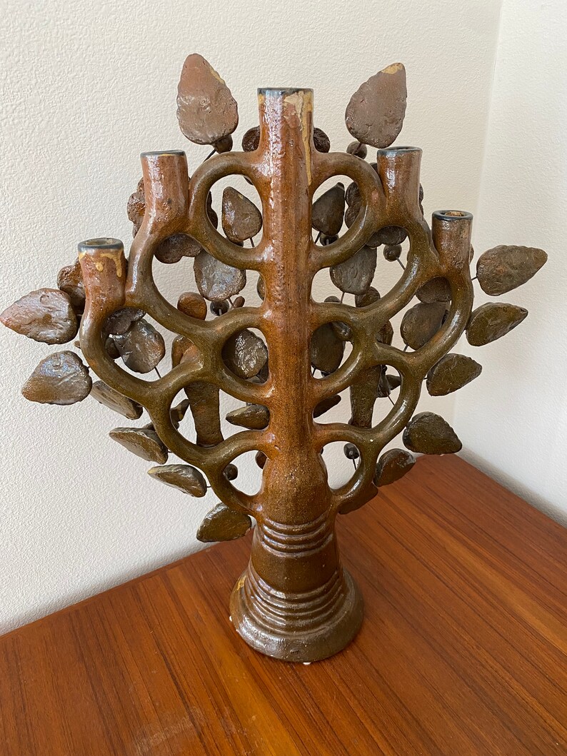 Vintage Ceramic Mexican Folk Art Tree of Life Candle Holder | Etsy