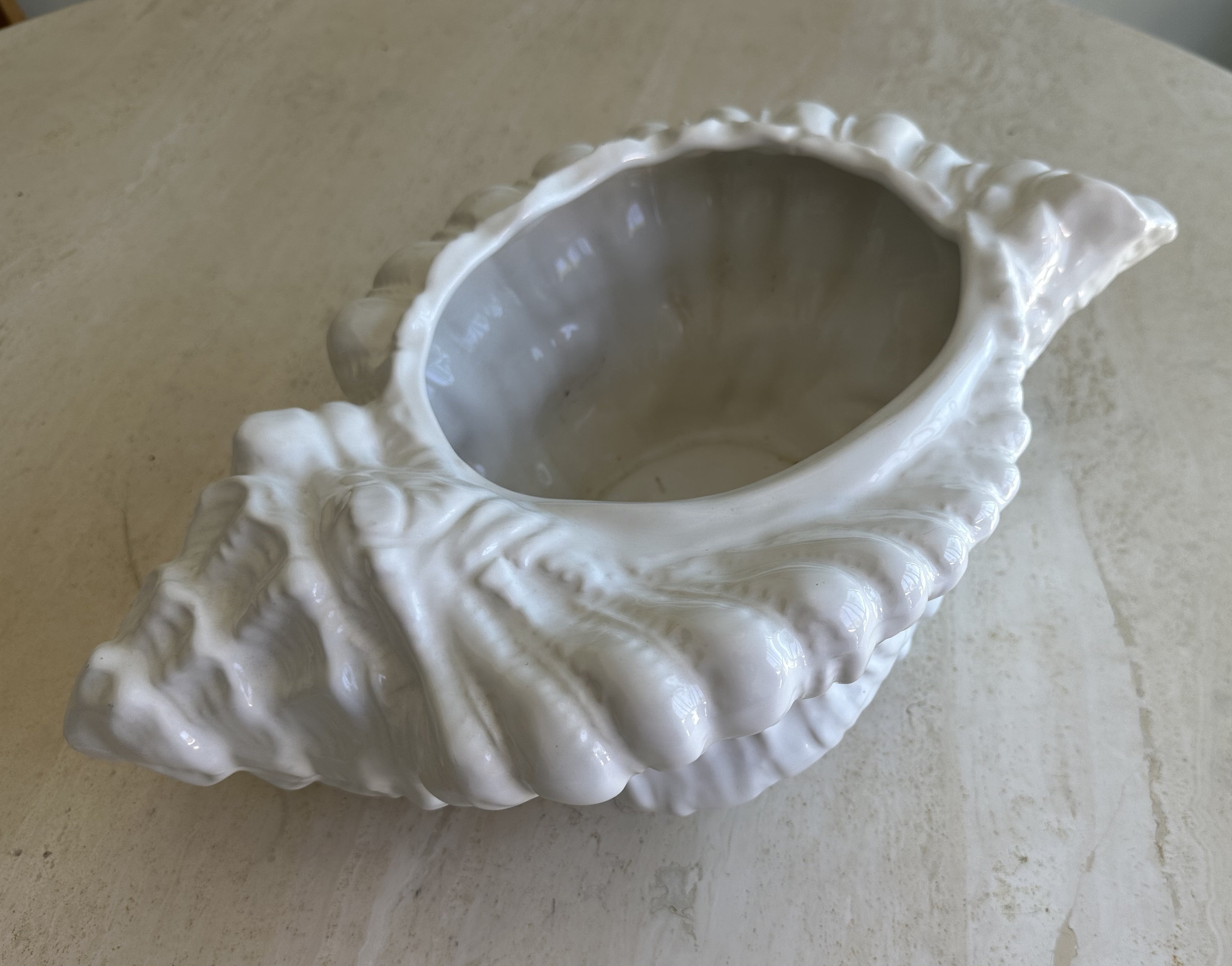Large Ceramic Large White Conch Shell Planter - Etsy