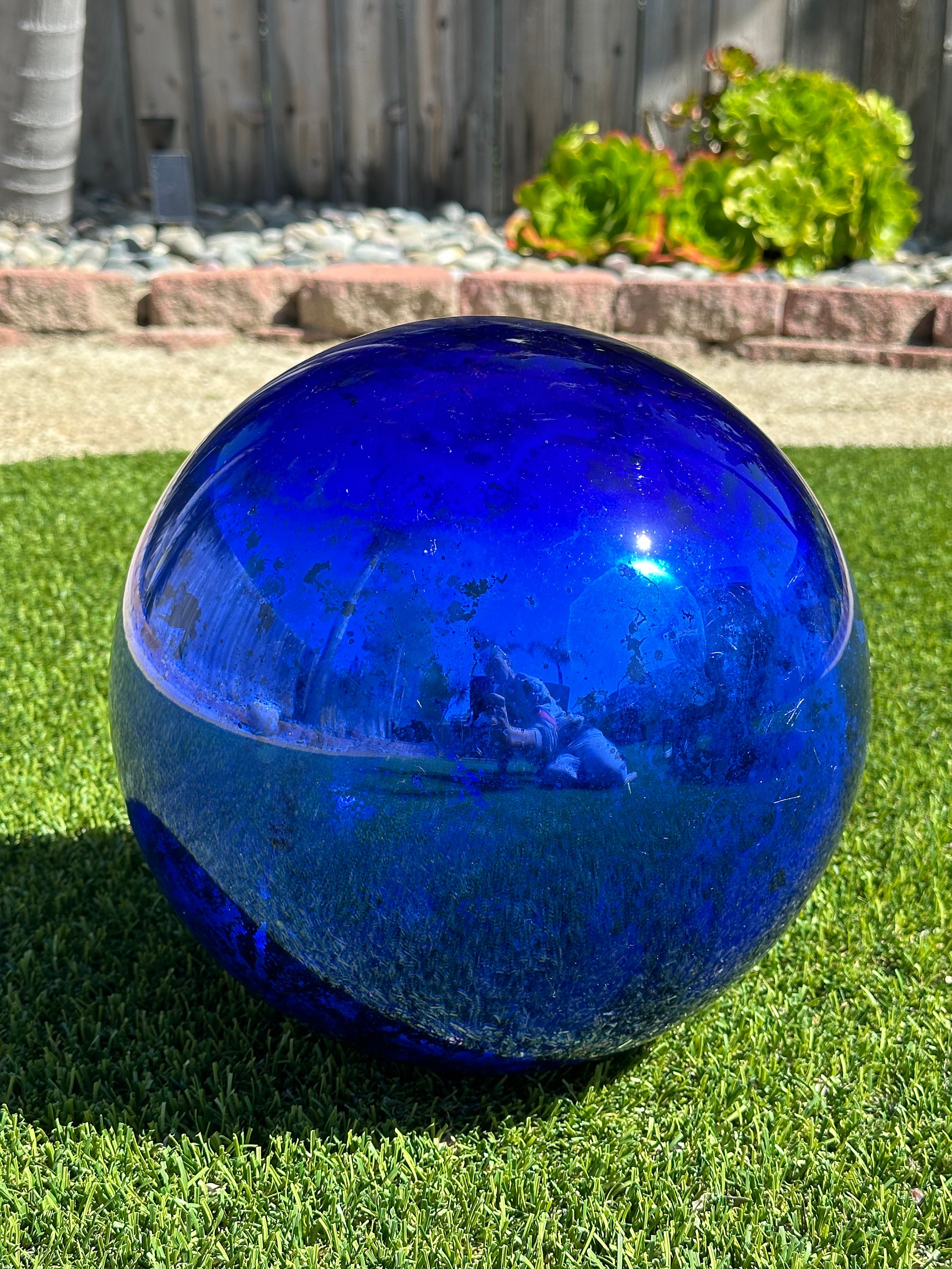 Antique Mercury Glass Garden Large Gazing Ball - Etsy