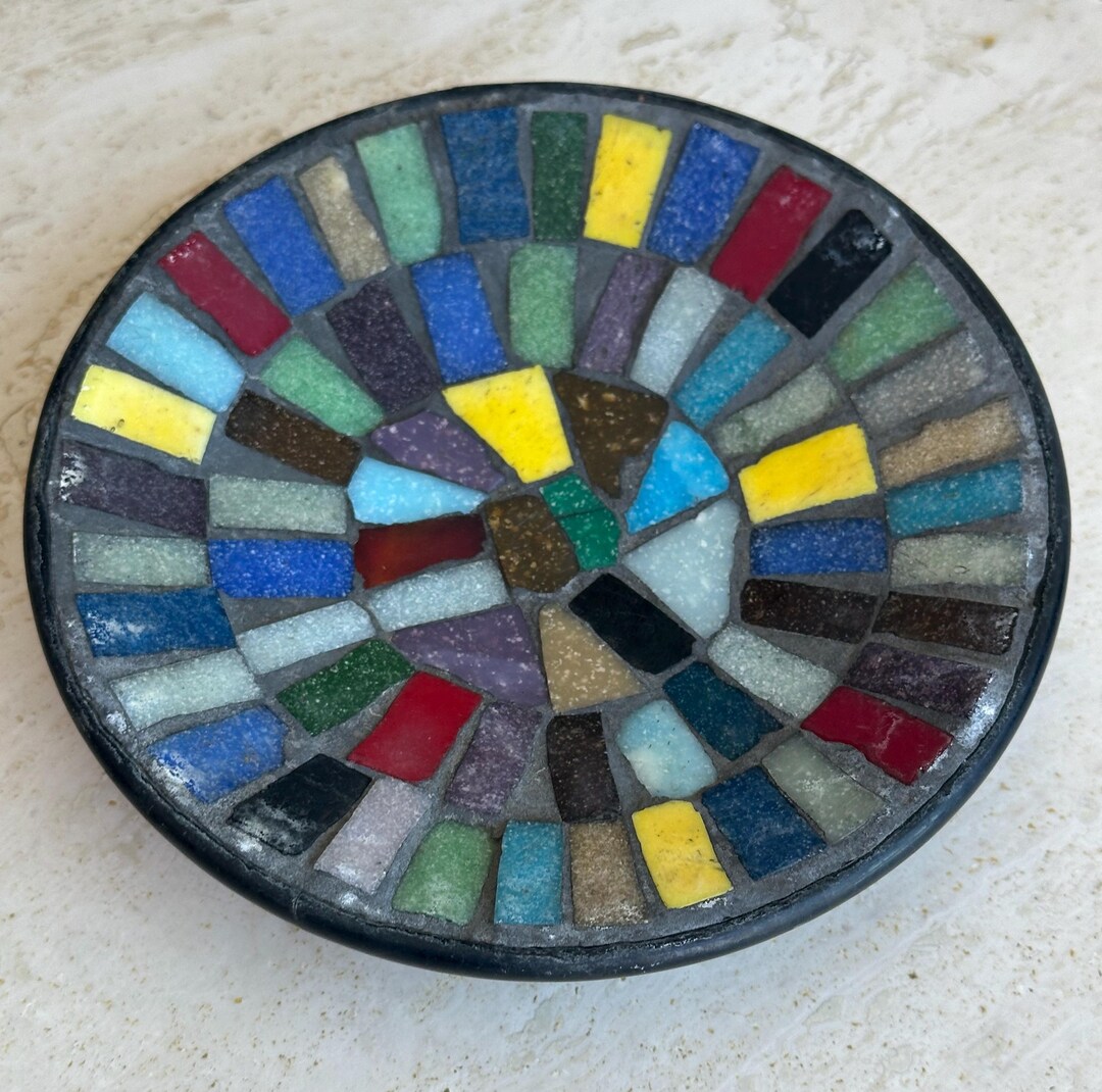 Vintage Danish Modern Colorful Glass Mosaic Dish Stamped Denmark - Etsy