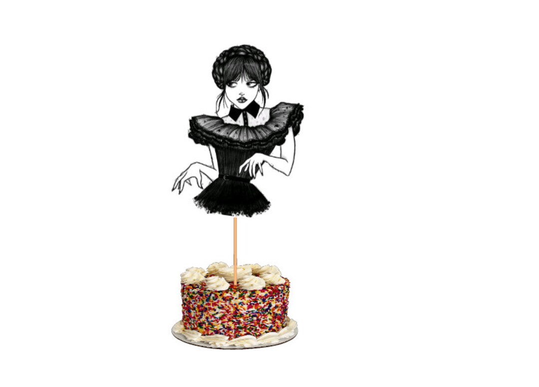 Wednesday Addams Cake Topper /cake Decoration Party Non Edible - Etsy