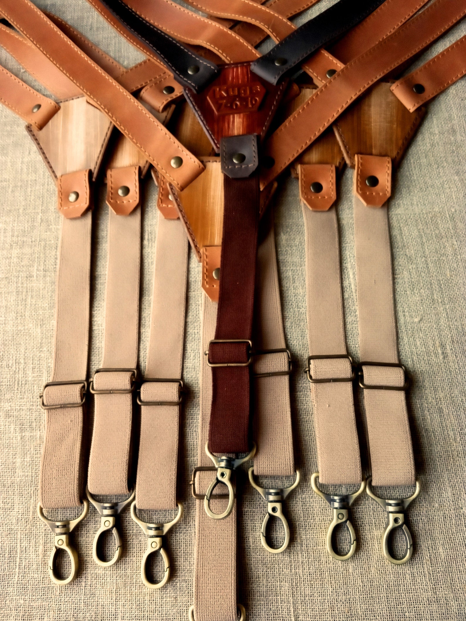Personalized leather suspenders Leather suspenders Wedding | Etsy