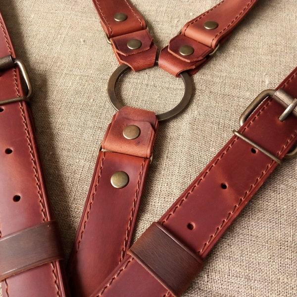 Leather Suspenders - Etsy