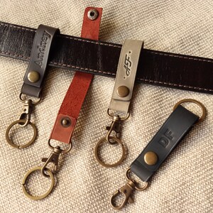 Personalized Leather Keychain | Snap Closer With Keyring and Swivel ...