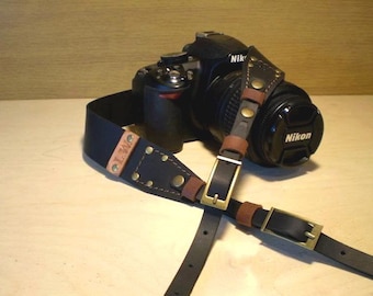 Padded Leather Camera Strap With Personalization Custom - Etsy