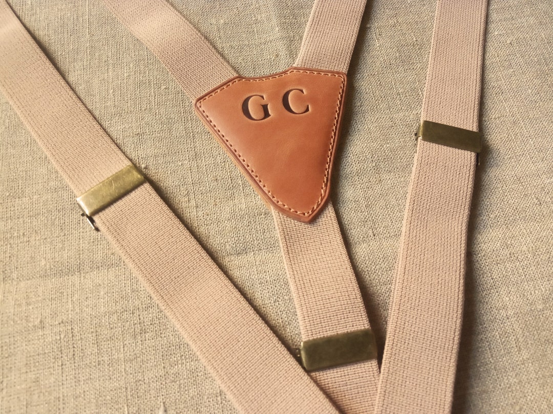 Beige Wedding Suspenders for the Groom Personalized Suspenders - Etsy