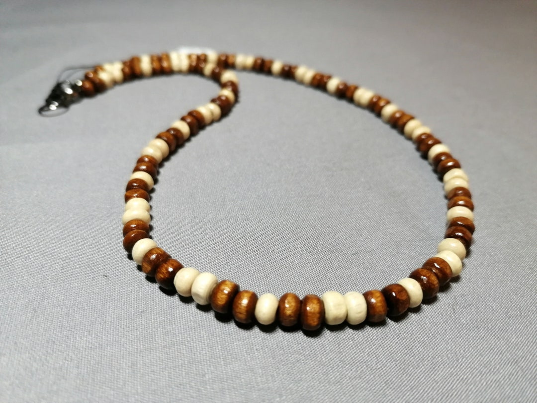 Hand-beaded Wooden Choker Necklace: Boho Ethnic Jewelry - Etsy