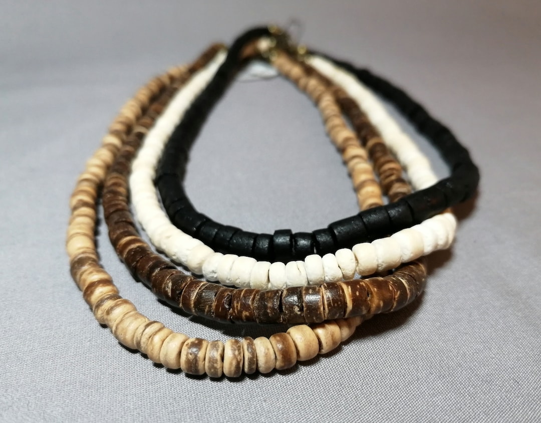 Coconut Necklace 5 Mm Beads Natural Coconut Surfer Rustic Jewellery - Etsy