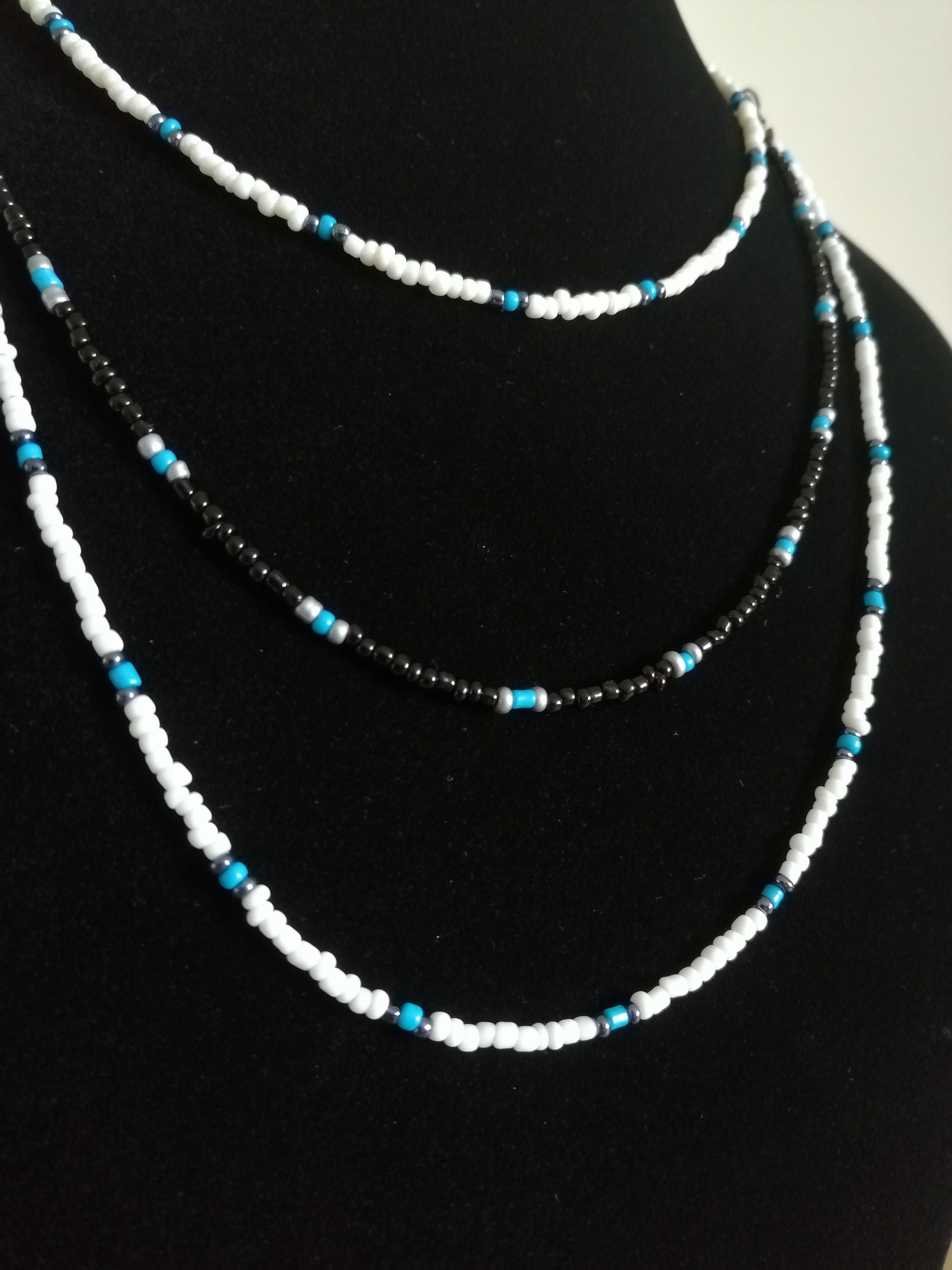 Seed bead necklace Choose your colour and size Love beads | Etsy