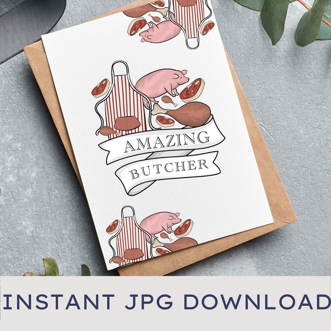 Butcher Instant Download Graphic for Cards Instant Download - Etsy