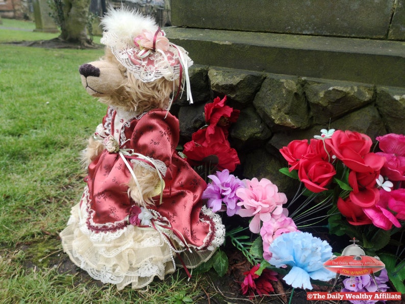 Home Decor Teddy Bear Lady in Red Dress Stand Included SKU - Etsy