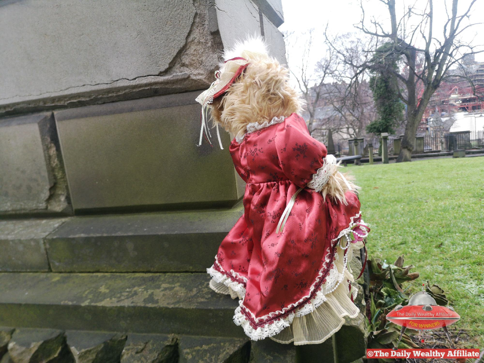 Home Decor Teddy Bear Lady in Red Dress Stand Included SKU | Etsy