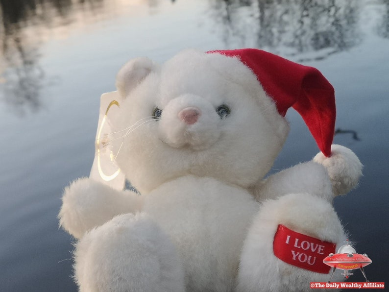 Russ Berrie Cat I Love You Winter White Pussycat Caress Soft | Etsy