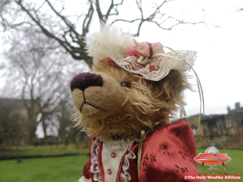 Home Decor Teddy Bear Lady in Red Dress Stand Included SKU - Etsy