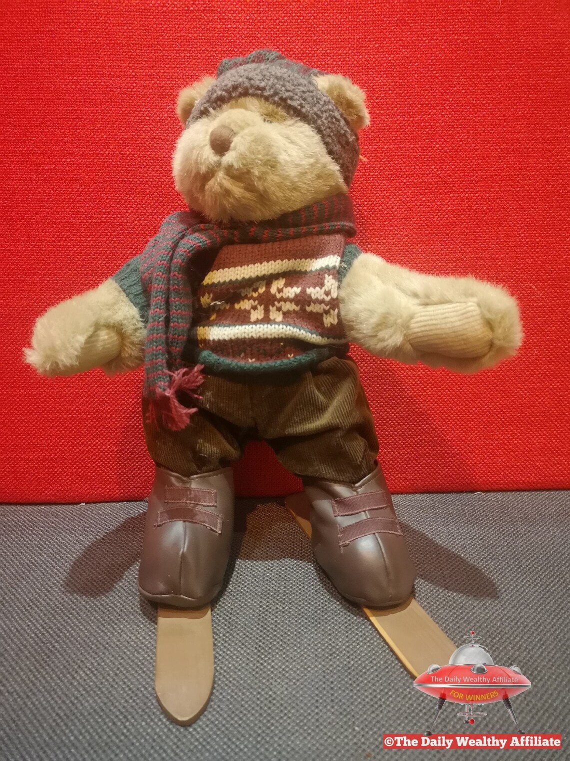 Russ Berrie Powder Teddy Bear Skiing Vintage RARE | Etsy