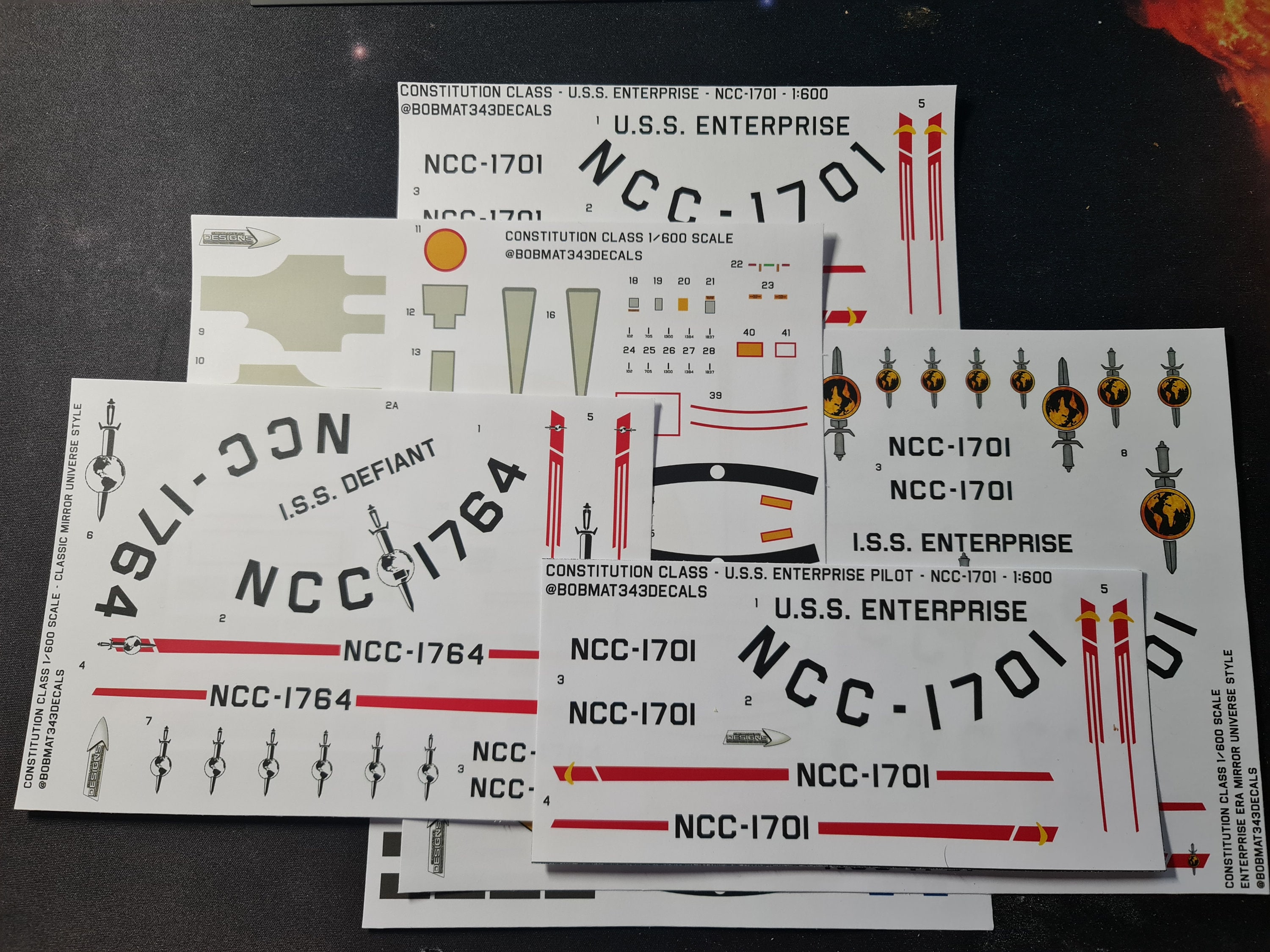 Star Trek AMT 1/350 U.S.S. Enterprise Refit Aztec Decals Star Trek Model