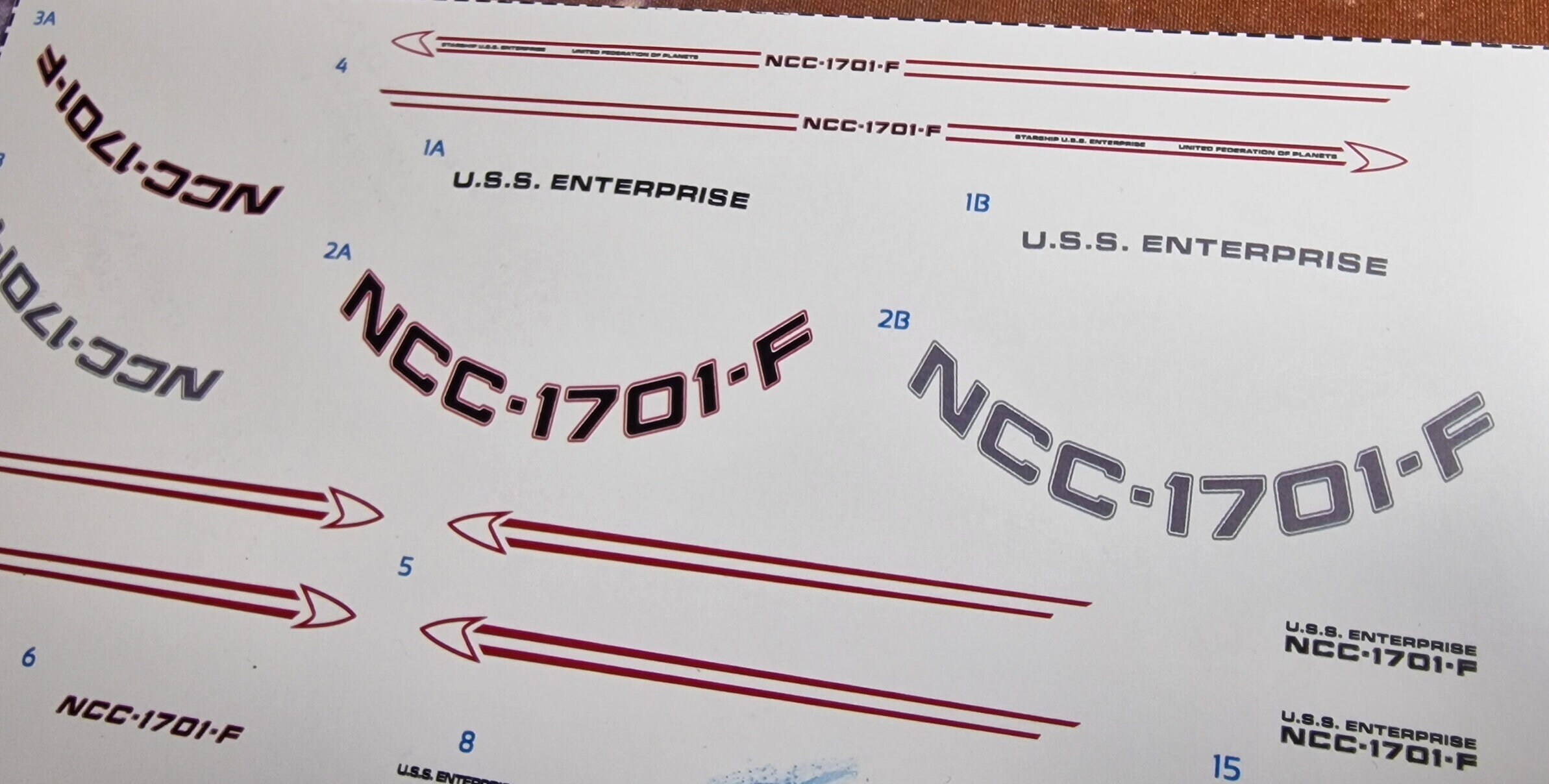 Waterslide Decals for 1:1400 Scale ODYSSEY CLASS U.S.S. ENTERPRISE-F Custom Registries Available ...