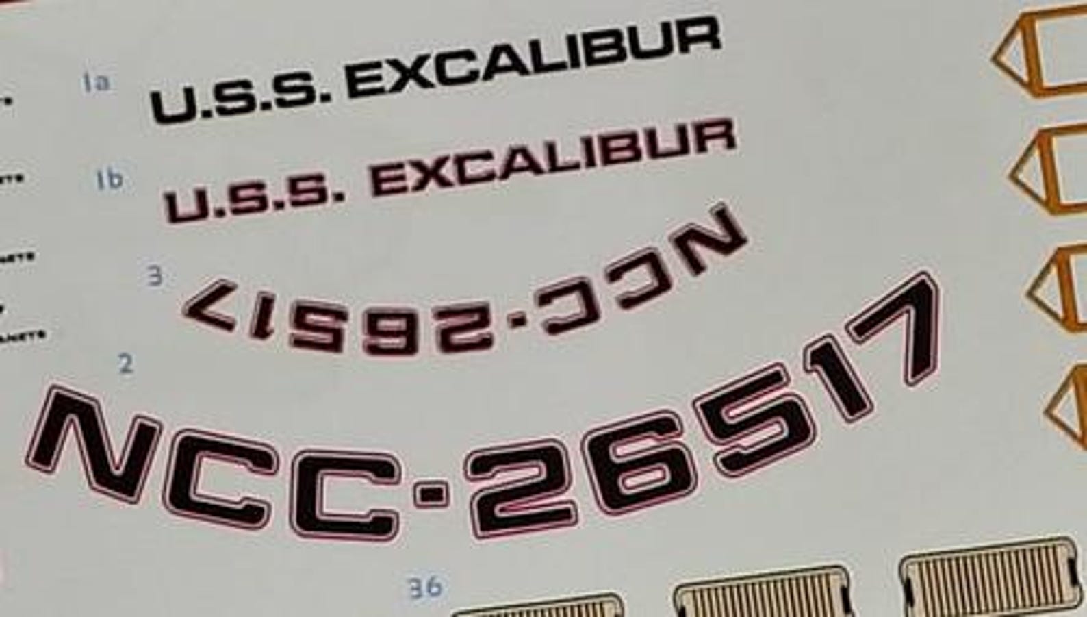 Waterslide Decals for 1:2500 Scale AMBASSADOR CLASS U.S.S. ENTERPRISE-C ...