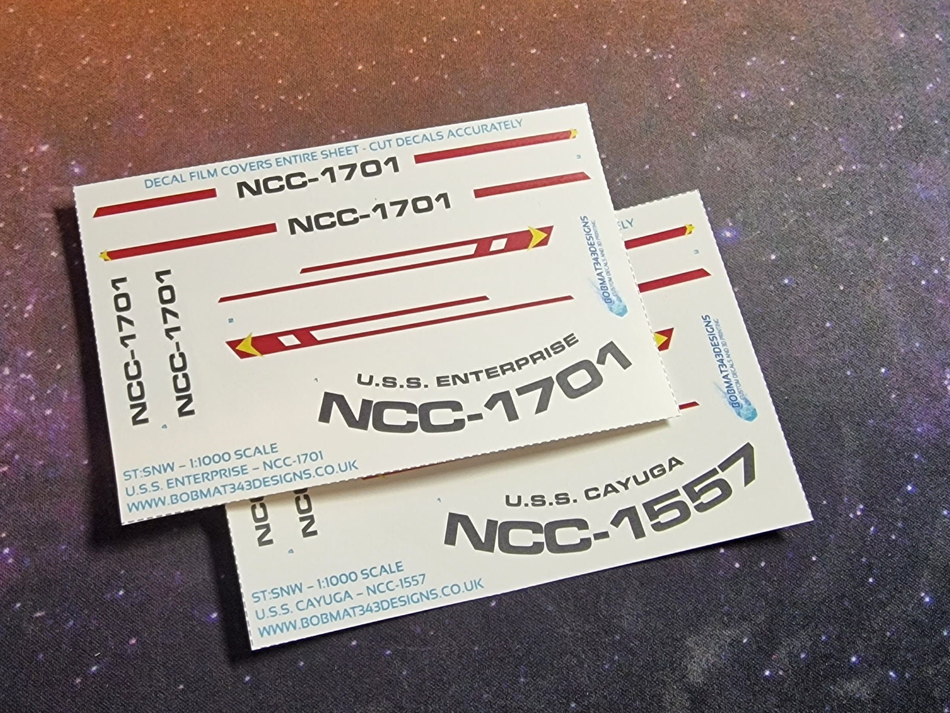 Waterslide Decals for 1:1000 Scale Constitution Class USS Enterprise ...
