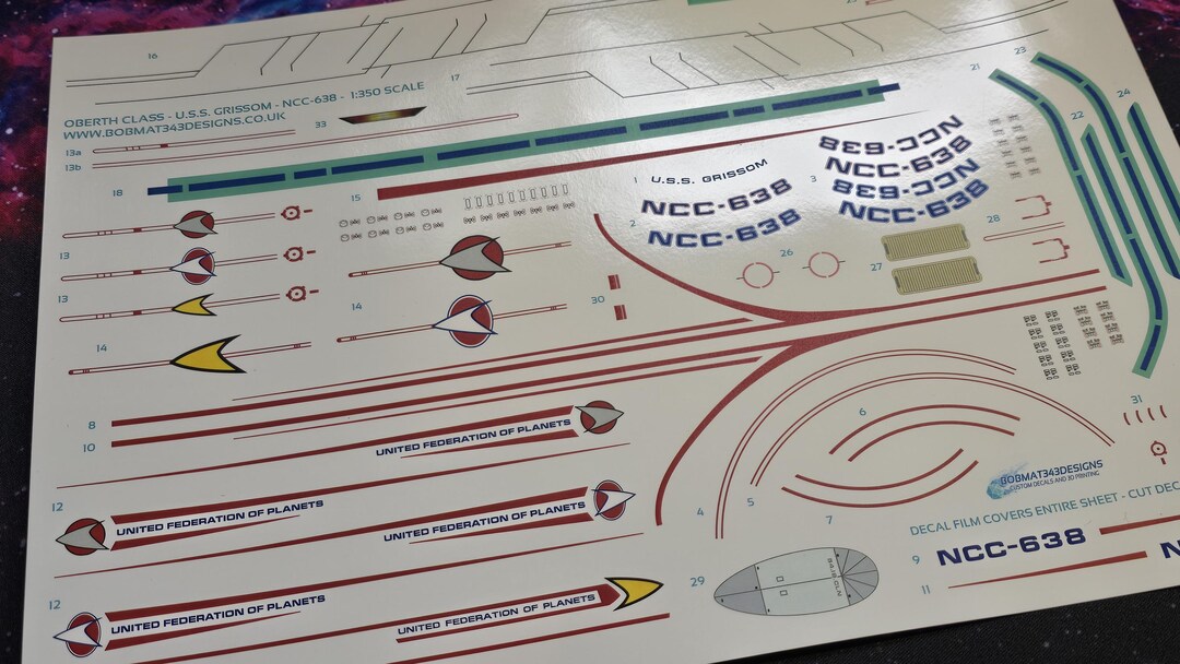 Oberth Class USS Grissom Waterslide Decals (1:350 Scale) - Custom ...