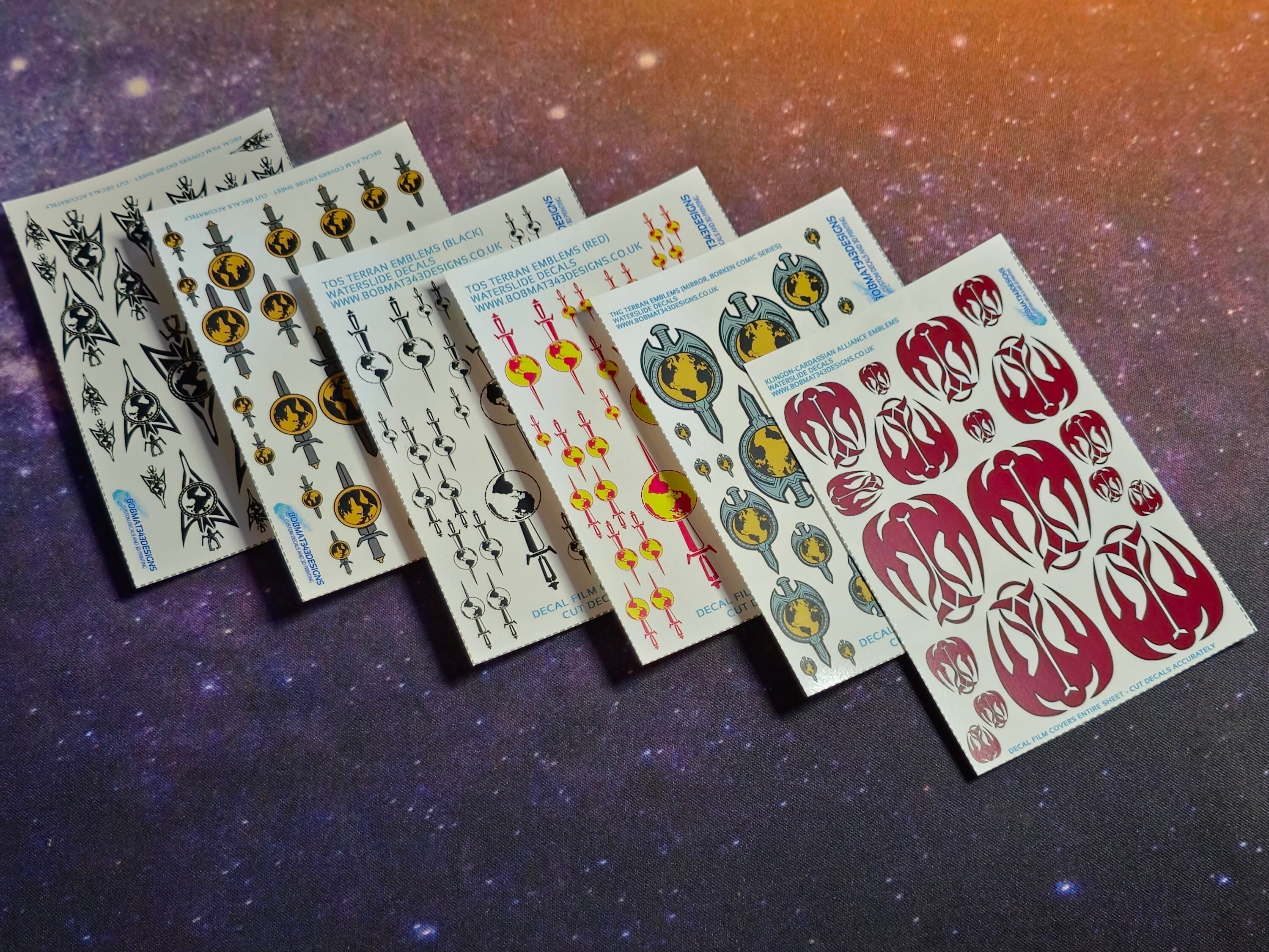 Waterslide Decals Trek Emblem Packs: Starfleet, Klingon, Mirror ...