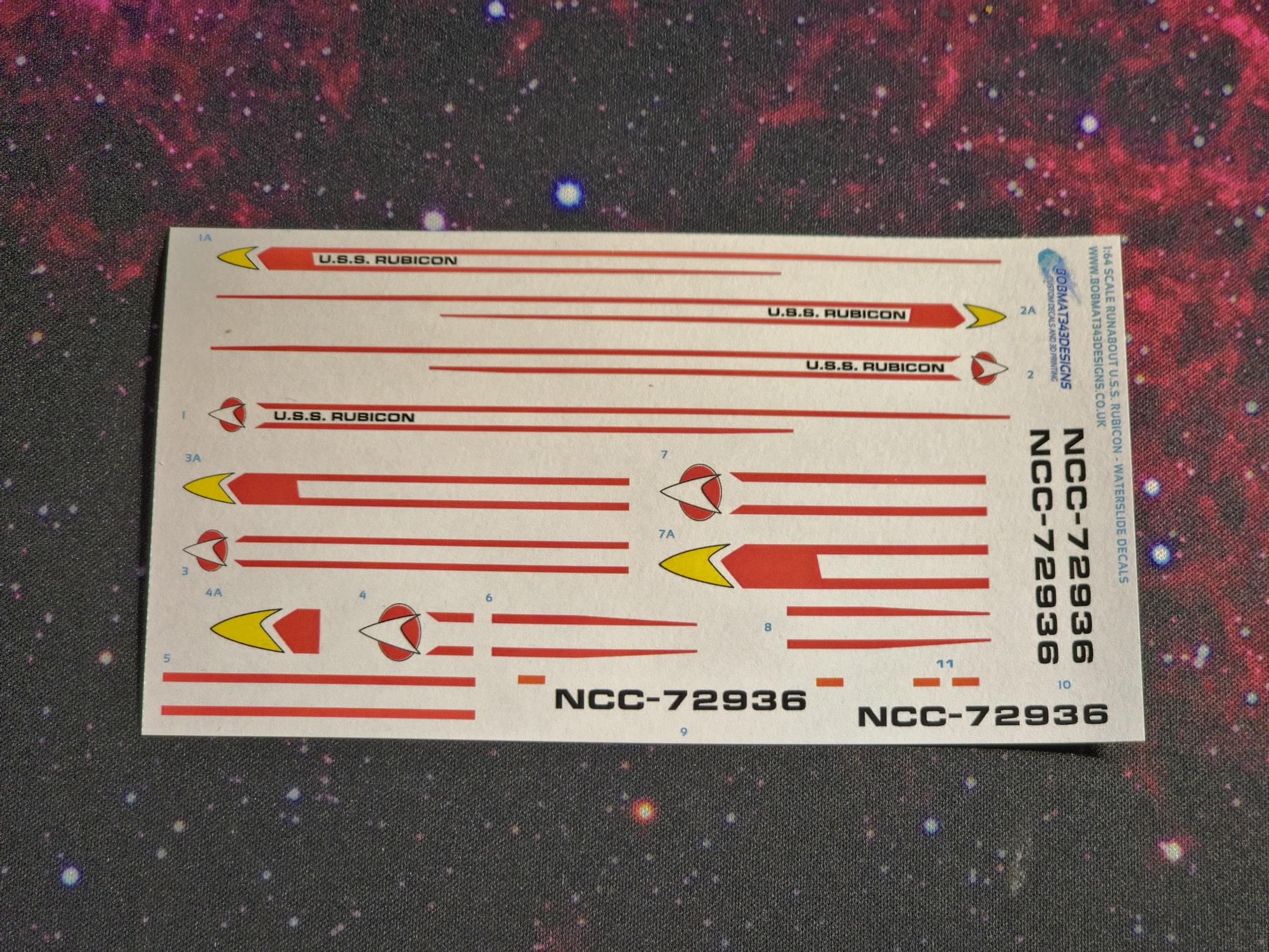 Waterslide Decals for 1:64 DS9 Danube Class RUNABOUT - Custom ...