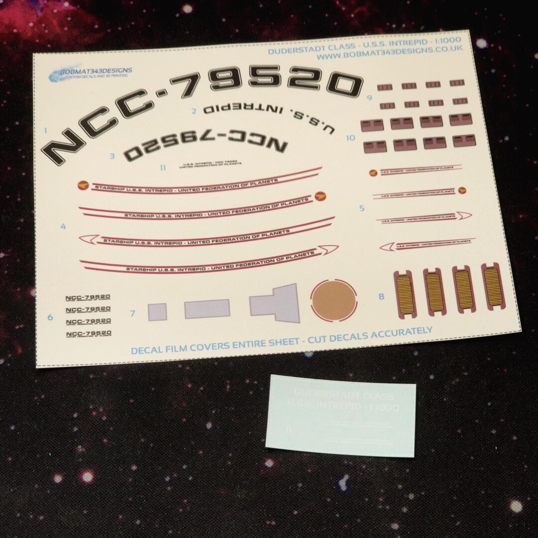 Waterslide Decals for 1:1000 Scale DUDERSTADT CLASS U.S.S. INTREPID - Custom Registries ...