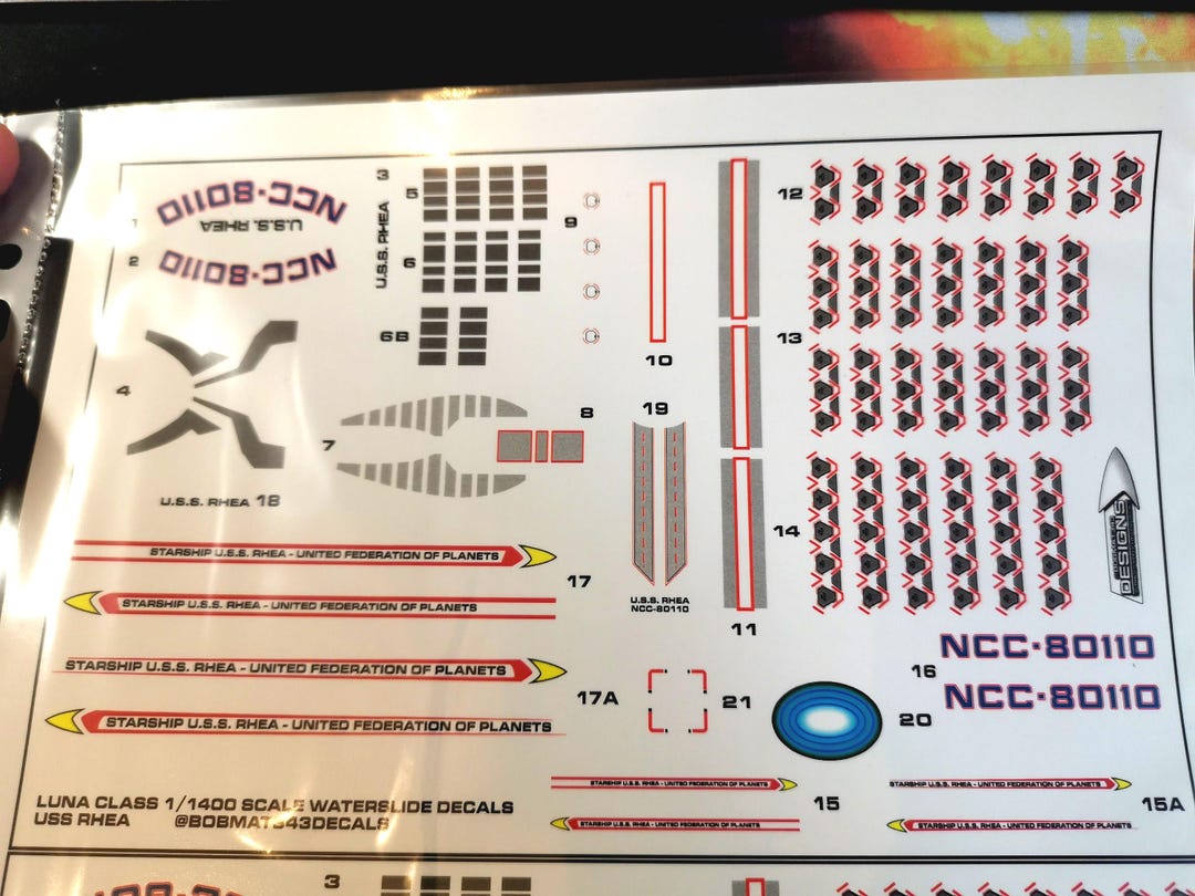 Waterslide Decals for 1400 Scale Luna Class USS Titan - Custom ...
