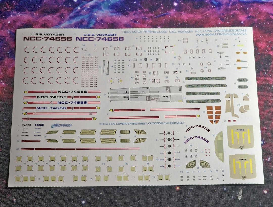Waterslide Decals for 1:1000 Scale INTREPID CLASS U.S.S. VOYAGER ...