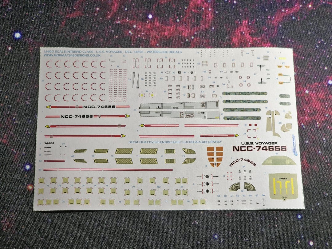 Waterslide Decals for 1:1400 Scale INTREPID CLASS U.S.S. VOYAGER ...