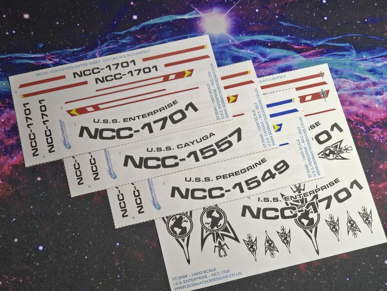 Waterslide Decals for Strange New Worlds 1:600 Scale Constitution Class ...