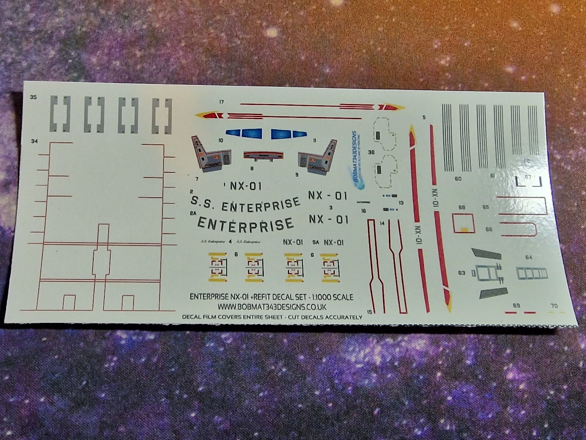 Waterslide Decals for 1:1000 Scale - ENTERPRISE - NX-01 - Custom ...