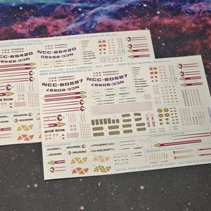 Waterslide Decals for 1:2500 Scale NEBULA CLASS U.S.S. FARRAGUT ...