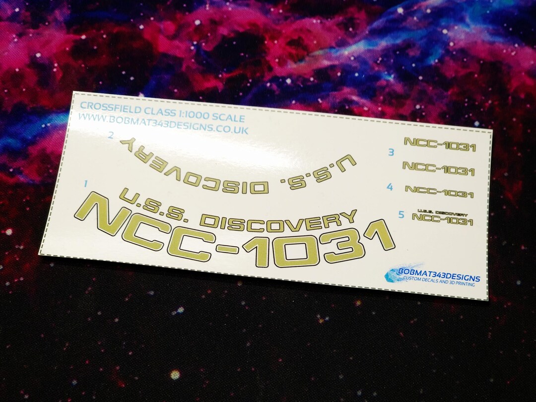 U.S.S. DISCOVERY - NCC-1031 - Waterslide Decals for 1:1000, 1400, 2500 ...